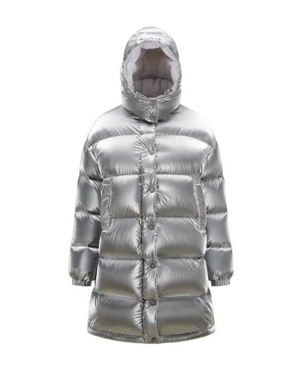 Moncler Buttoned Long-sleeved Coat - Silver