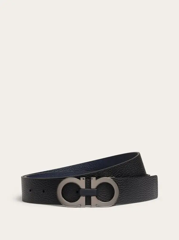 FERRAGAMO Gancini Reversible And Adjustable Belt - Blue