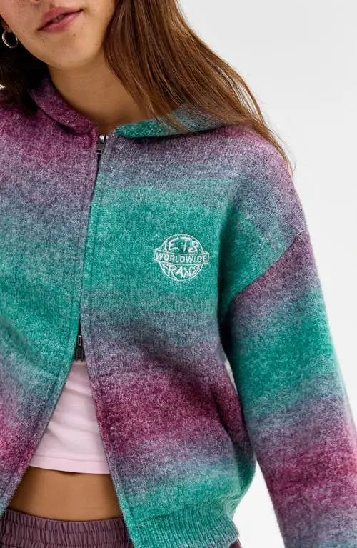 IETS FRANS Spacedye Stripe Zip Cardigan
