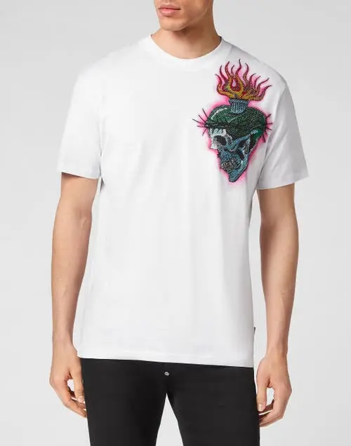 Philipp Plein T-shirt Round Neck Ss Love Tattoo - White