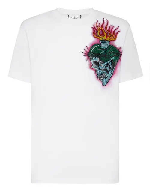 Philipp Plein T-shirt Round Neck Ss Love Tattoo - White
