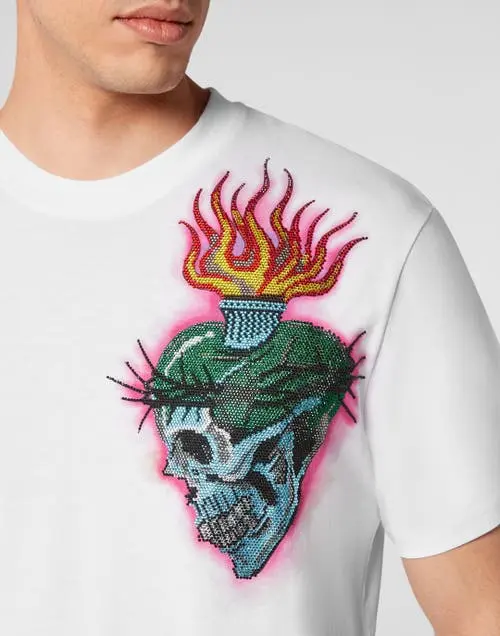 Philipp Plein T-shirt Round Neck Ss Love Tattoo - White