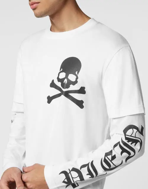 Philipp Plein T-shirt Round Neck Double Sleeve Gothic Plein