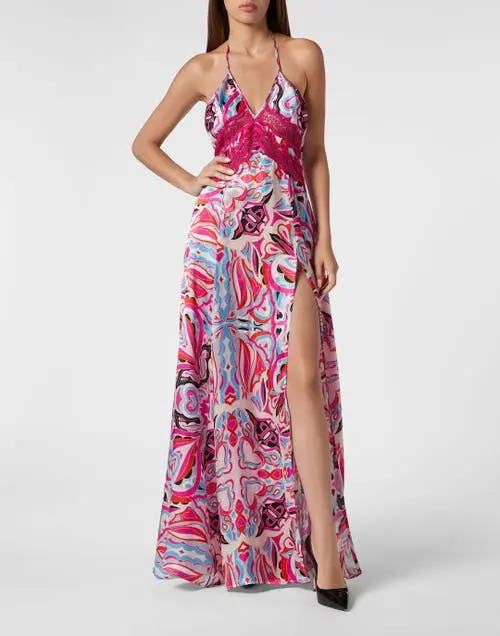Philipp Plein Long Dress Colorful Circus
