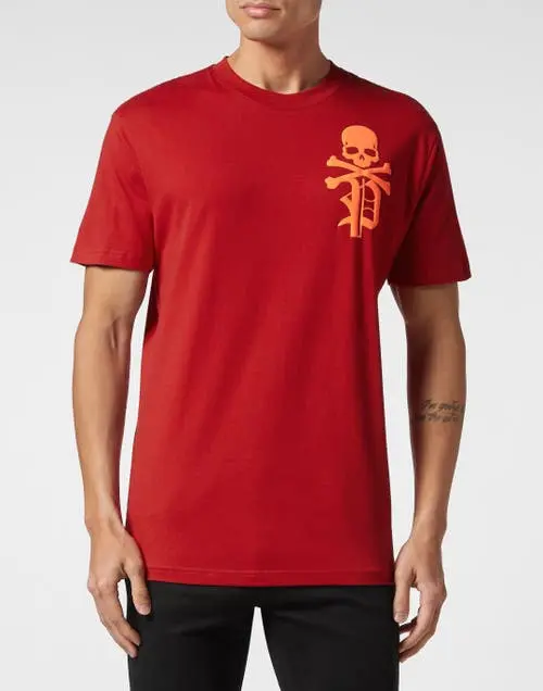 Philipp Plein T-shirt Round Neck Skull&bones - Red