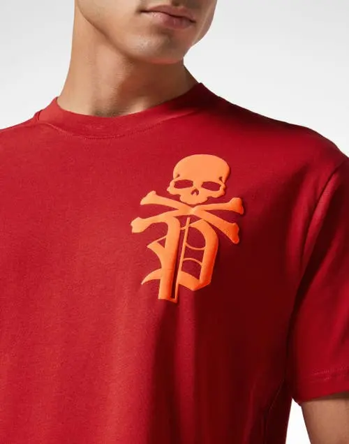 Philipp Plein T-shirt Round Neck Skull&bones - Red