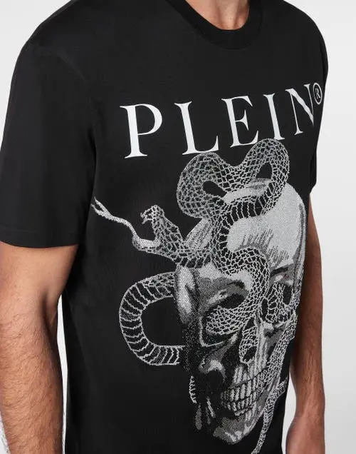 Philipp Plein T-shirt Round Neck Ss Snake - Black