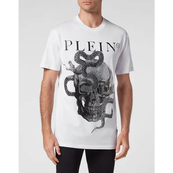 Philipp Plein T-shirt Round Neck Ss Snake - White