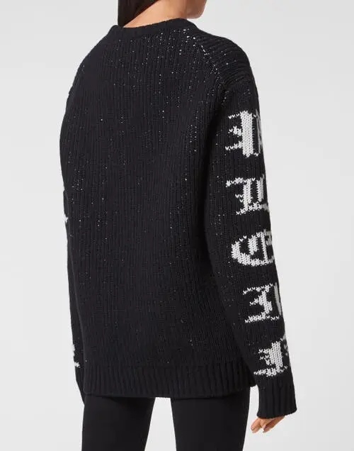 Philipp Plein Pullover Round Neck Skull - Black
