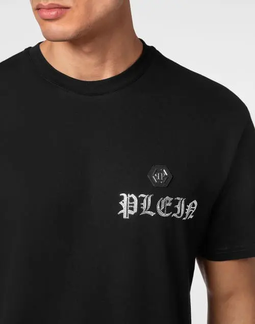 Philipp Plein T-shirt Round Neck Ss With Crystals Skull&amp;bones
