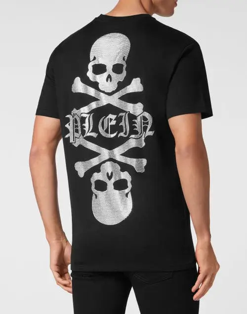 Philipp Plein T-shirt Round Neck Ss With Crystals Skull&amp;bones
