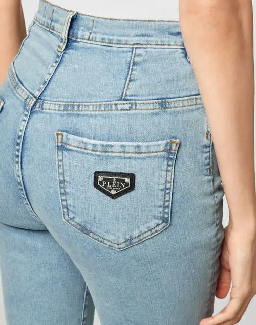Philipp Plein Denim Super High Waist Jegging Iconic Plein - Icefrost