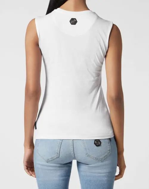 Philipp Plein Full Strass Tank Top Wire Frame