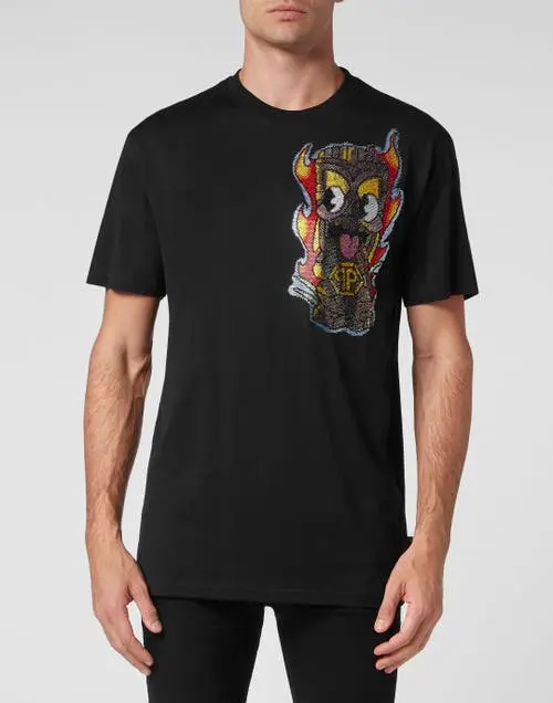 Philipp Plein T-shirt Round Neck Ss Hawaii - Black
