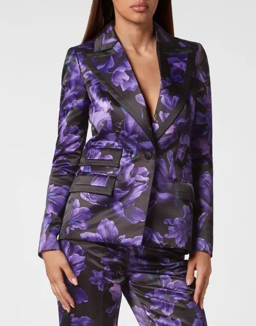 Philipp Plein Blazer Flowers - Black