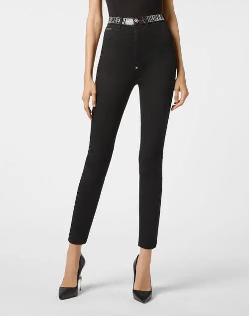 Philipp Plein Denim Super High Waist Jegging Tm - Blackout