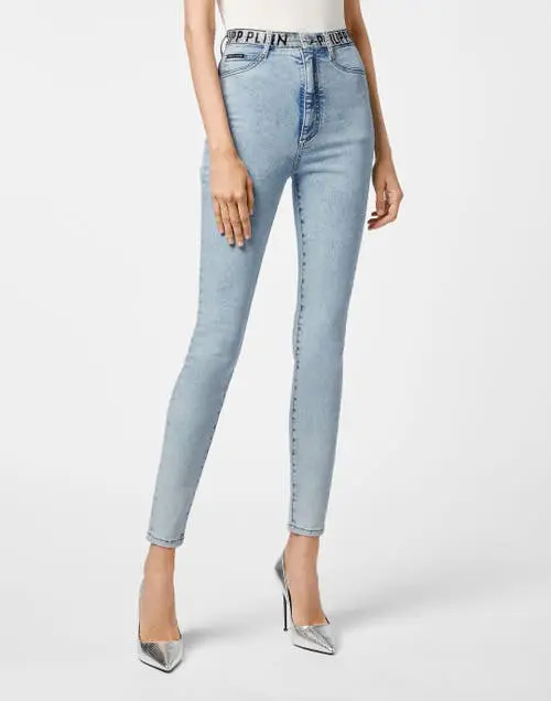Philipp Plein Denim Super High Waist Jegging Tm - Icefrost