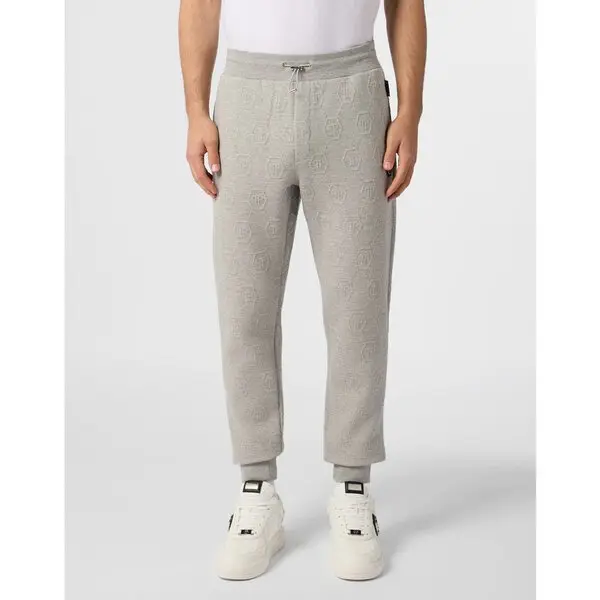 Philipp Plein Jogging Pants Jacquard Monogram - Grey
