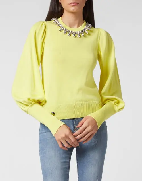 Philipp Plein Pullover Ls Crystal - Yellow