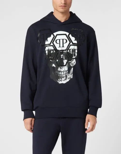 Philipp Plein Hoodie Sweatshirt Ls Skull - Darkblue
