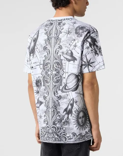 Philipp Plein Round Neck T-shirt All-over Zodiac - White