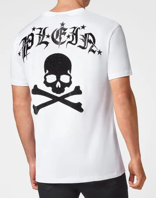 Philipp Plein T-shirt Round Neck Gothic Plein - White