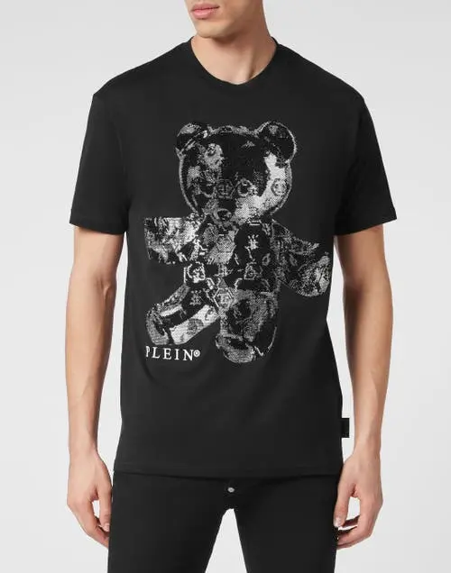 Philipp Plein T-shirt Round Neck Ss Teddy Glass