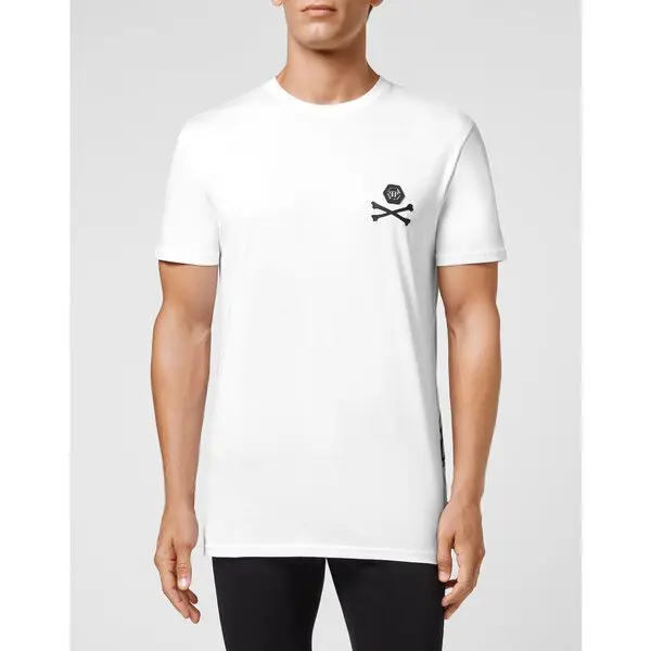 Philipp Plein T-shirt Round Neck Ss Skeleton With Crystals