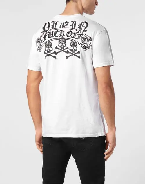 Philipp Plein T-shirt Round Neck Ss Skull&amp;bones - White