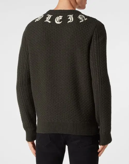 Philipp Plein Pullover Round Neck Monogram - Military