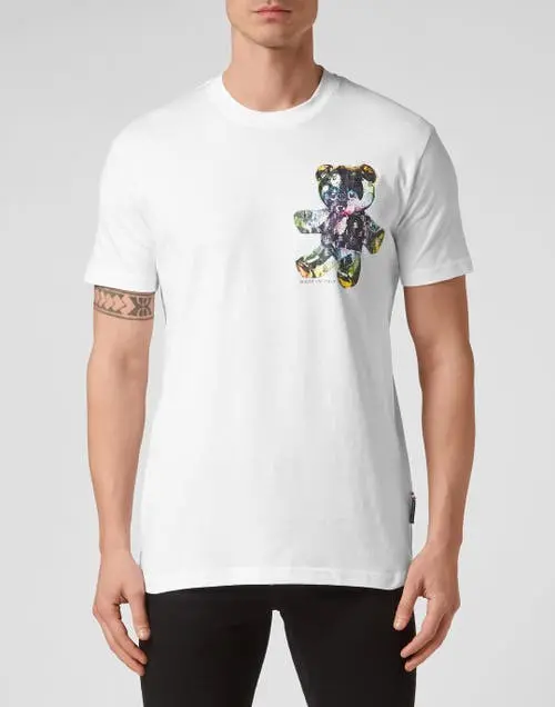 Philipp Plein T-shirt Round Neck Ss Teddy Glass