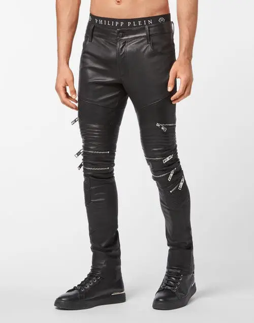 Philipp Plein Leather Trousers