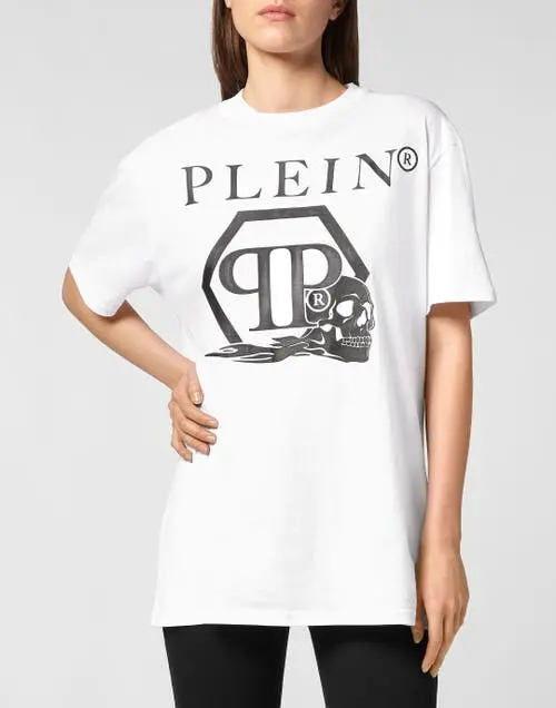 Philipp Plein T-shirt Round Neck Ss Skull And Plein