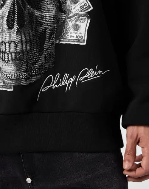 Philipp Plein Hoodie Dollar Skull Stones