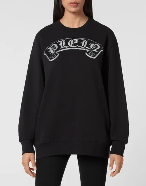 Philipp Plein Sweatshirt Ls Stones Gothic Plein - Black