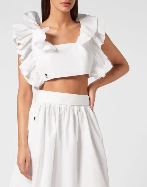 Philipp Plein Volant Cropped Top