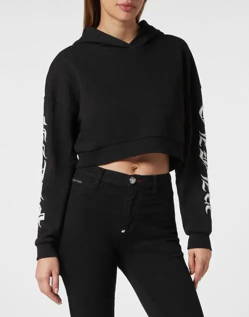 Philipp Plein Hooded Sweatshirt Gothic Plein - Black