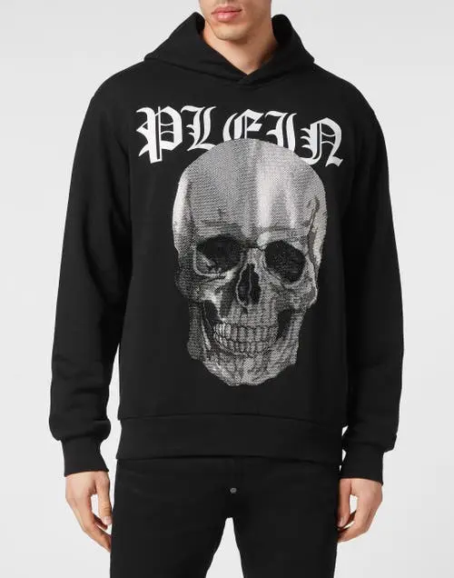 Philipp Plein Hoodie Sweatshirt With Crystals Skull