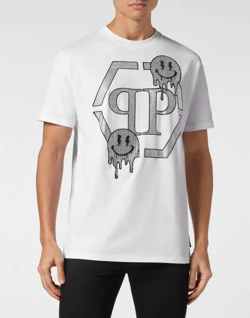 Philipp Plein T-shirt Round Neck Ss Smile - White