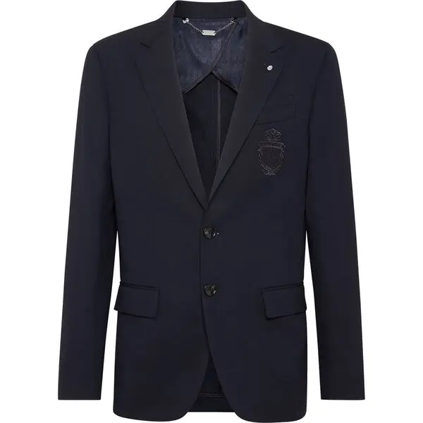 BILLIONAIRE Wool Silk Linen Blazer - Darkblue