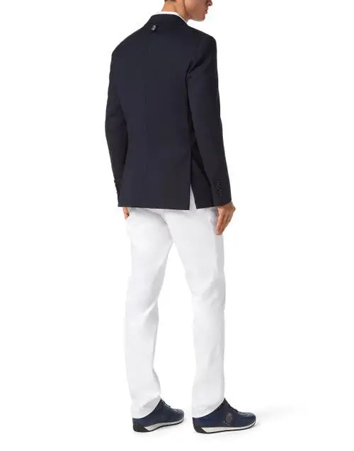 BILLIONAIRE Wool Silk Linen Blazer - Darkblue