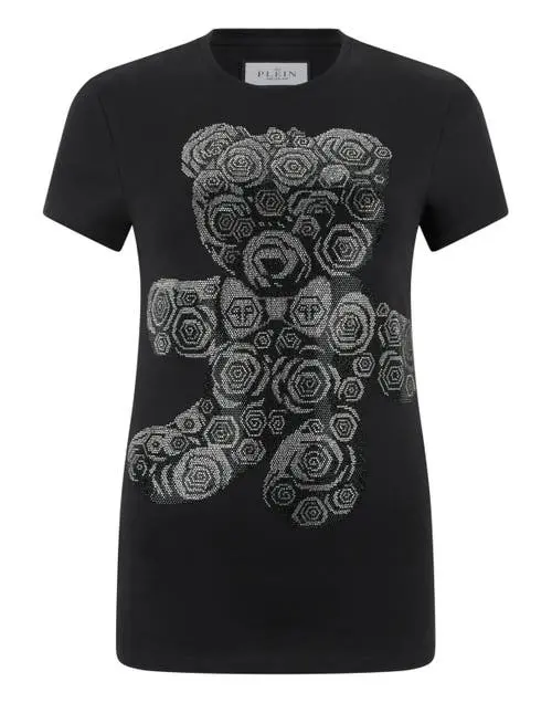 Philipp Plein Sexy Pure Fit T-shirt Flower Teddy - Black