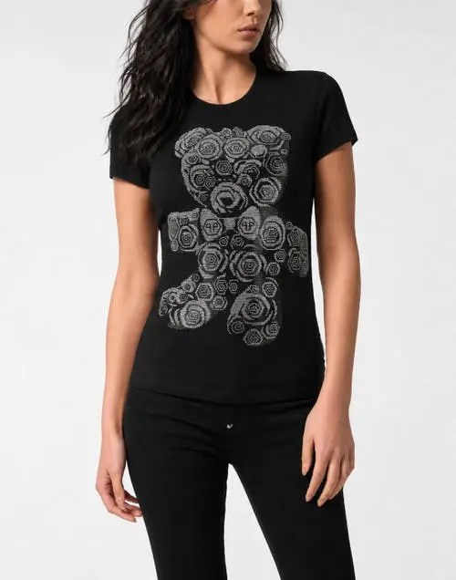 Philipp Plein Sexy Pure Fit T-shirt Flower Teddy - Black
