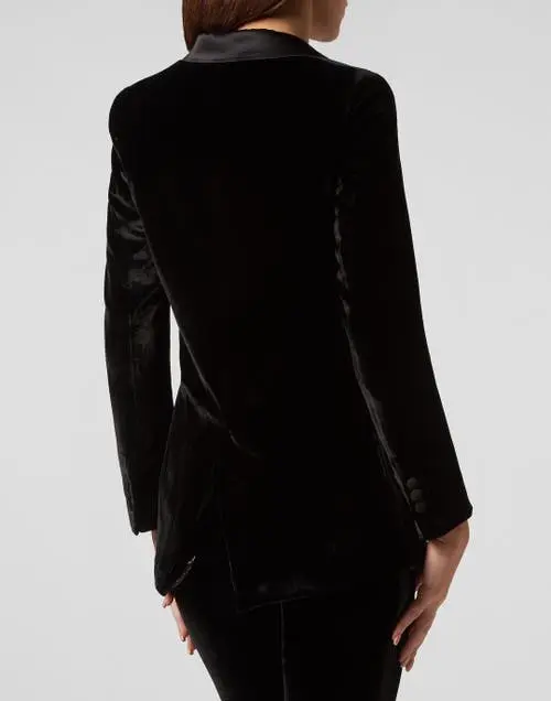 Philipp Plein Velvet Boxy Blazer Paisley Bandana