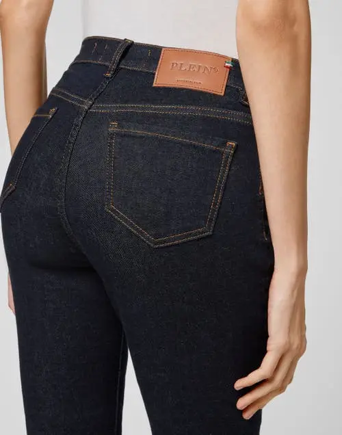 Philipp Plein Denim High Waist Jegging Chains