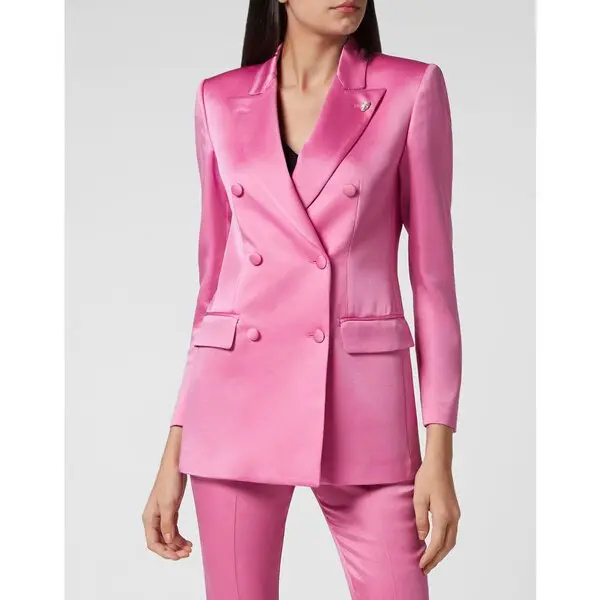 Philipp Plein Satin Dandy Blazer - Fuxia