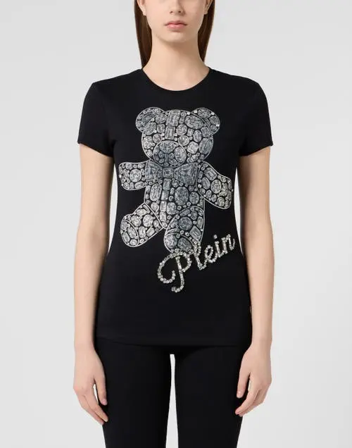 Philipp Plein Sexy Pure Fit T-shirt Teddy Crystal - Black