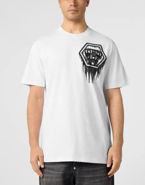 Philipp Plein Round Neck T-shirt Neon Space Hexagon - White