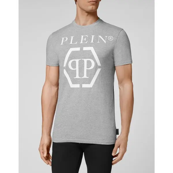 Philipp Plein T-shirt Round Neck Ss Hexagon - Grey