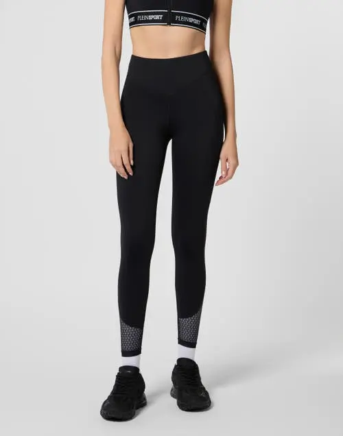 PLEIN SPORT Leggings With Mesh Inserts Ps - Black